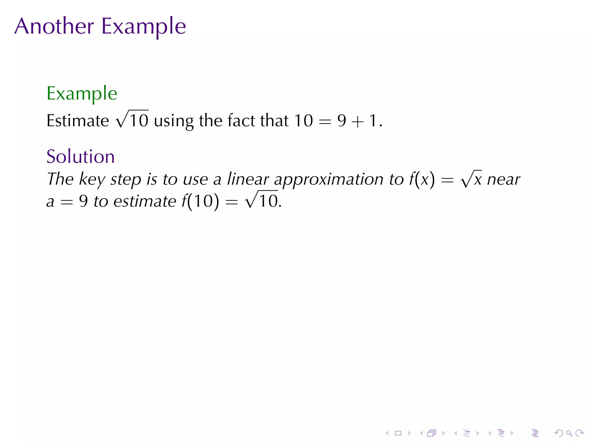 Lesson 12: Linear Approximation | PPT