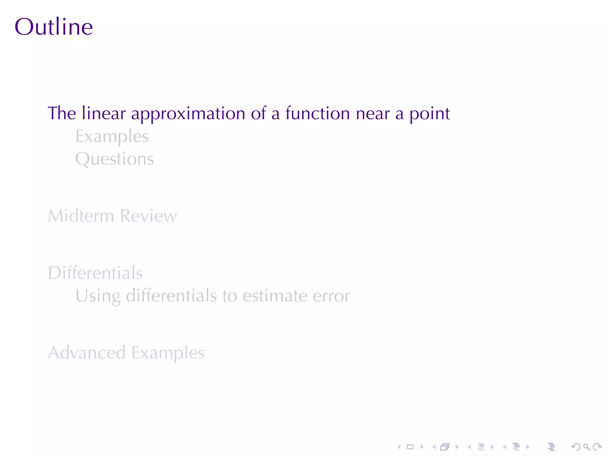 Lesson 12 Linear Approximation Ppt