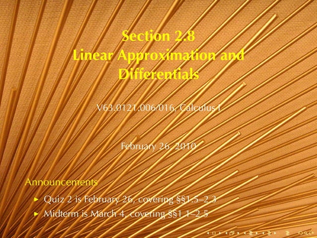 Lesson 12: Linear Approximation | PPT