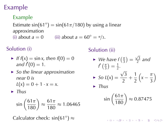 Lesson 12: Linear Approximation | PPT