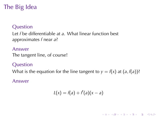 Lesson 12: Linear Approximation | PPT