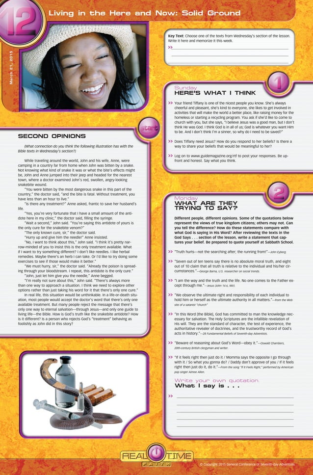 Lesson 12 | Real Time – faith | Sabbath School | PDF | Christianity ...