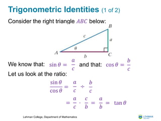 Lesson 12: Right Triangle Trigonometry | PPTX