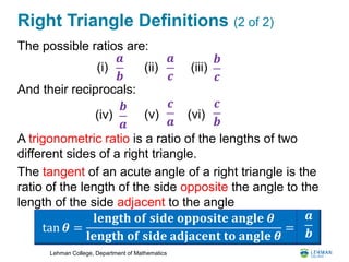 Lesson 12: Right Triangle Trigonometry | PPTX