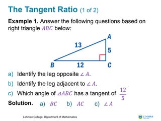 Lesson 12: Right Triangle Trigonometry | PPTX