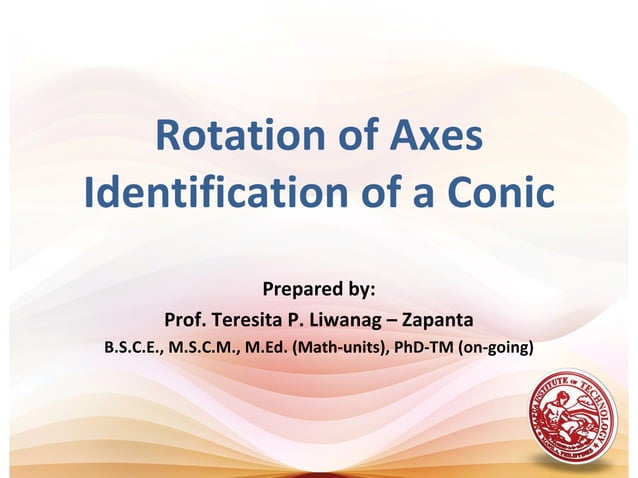 Lesson 12 rotation of axes | PPT