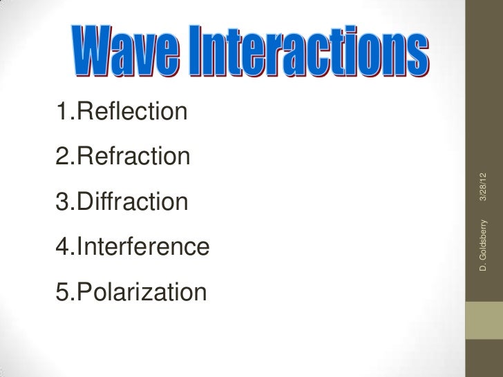 Lesson 12 Wave Interactions Lesson 12 Wave Interactions