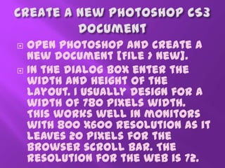 Adobe Photoshop Creating New Document | PPTX