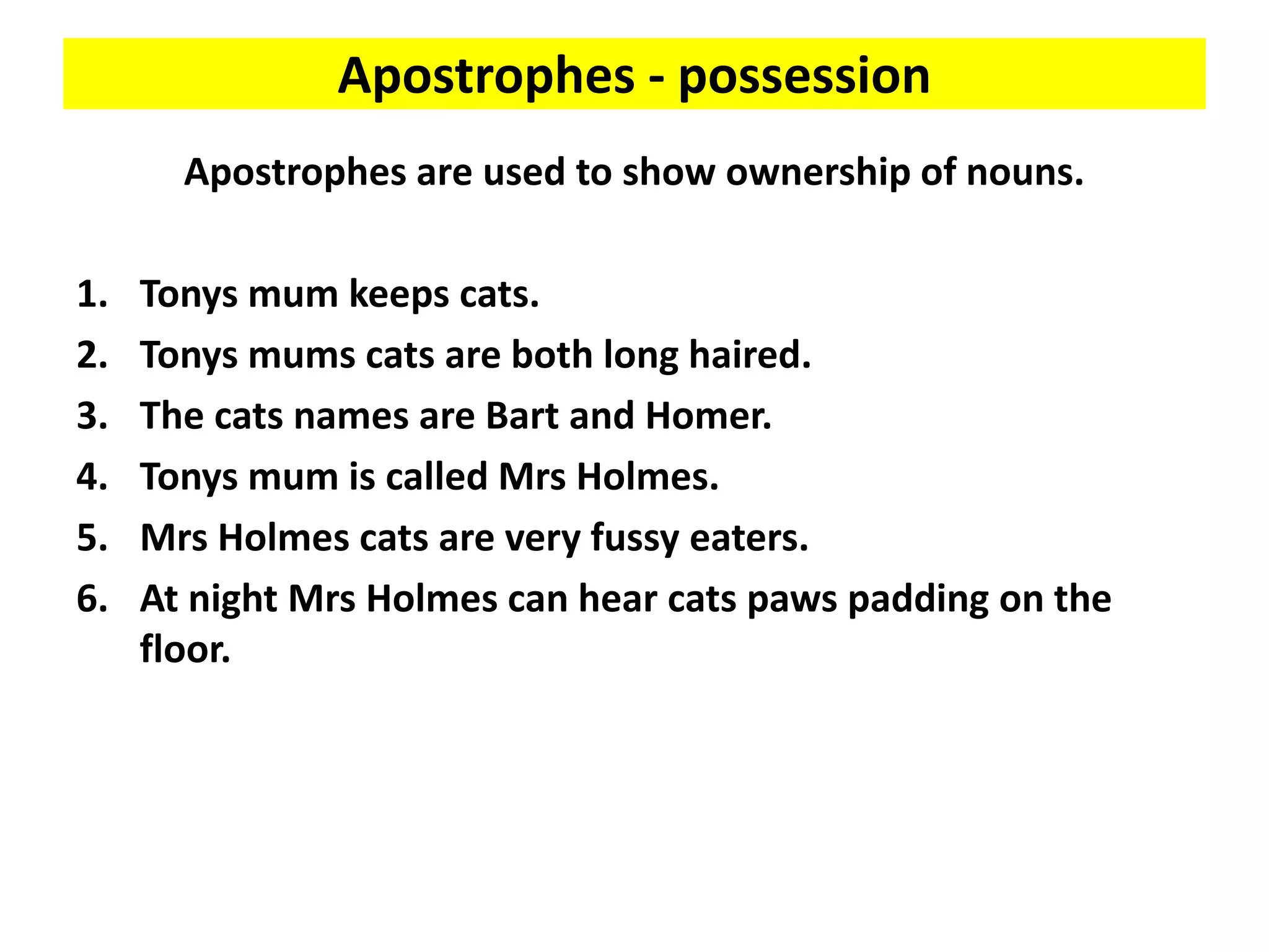 Lesson 12 apostrophes | PPTX | Cats | Pets