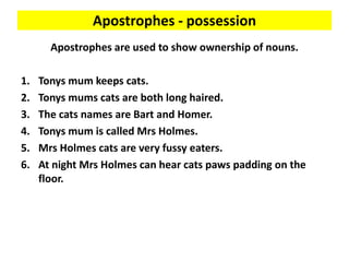 Lesson 12 apostrophes | PPTX | Cats | Pets