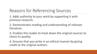 Lesson 12 citing related literature using standard styles | PPTX