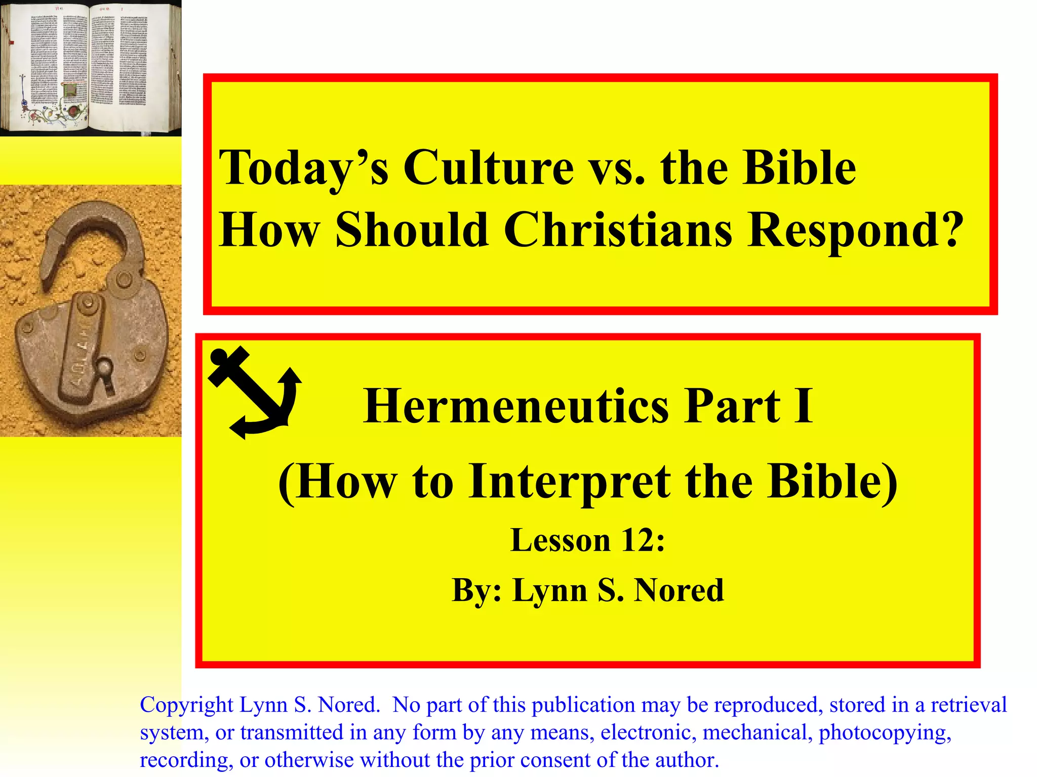 Lesson 12 hermenuetics | PPT
