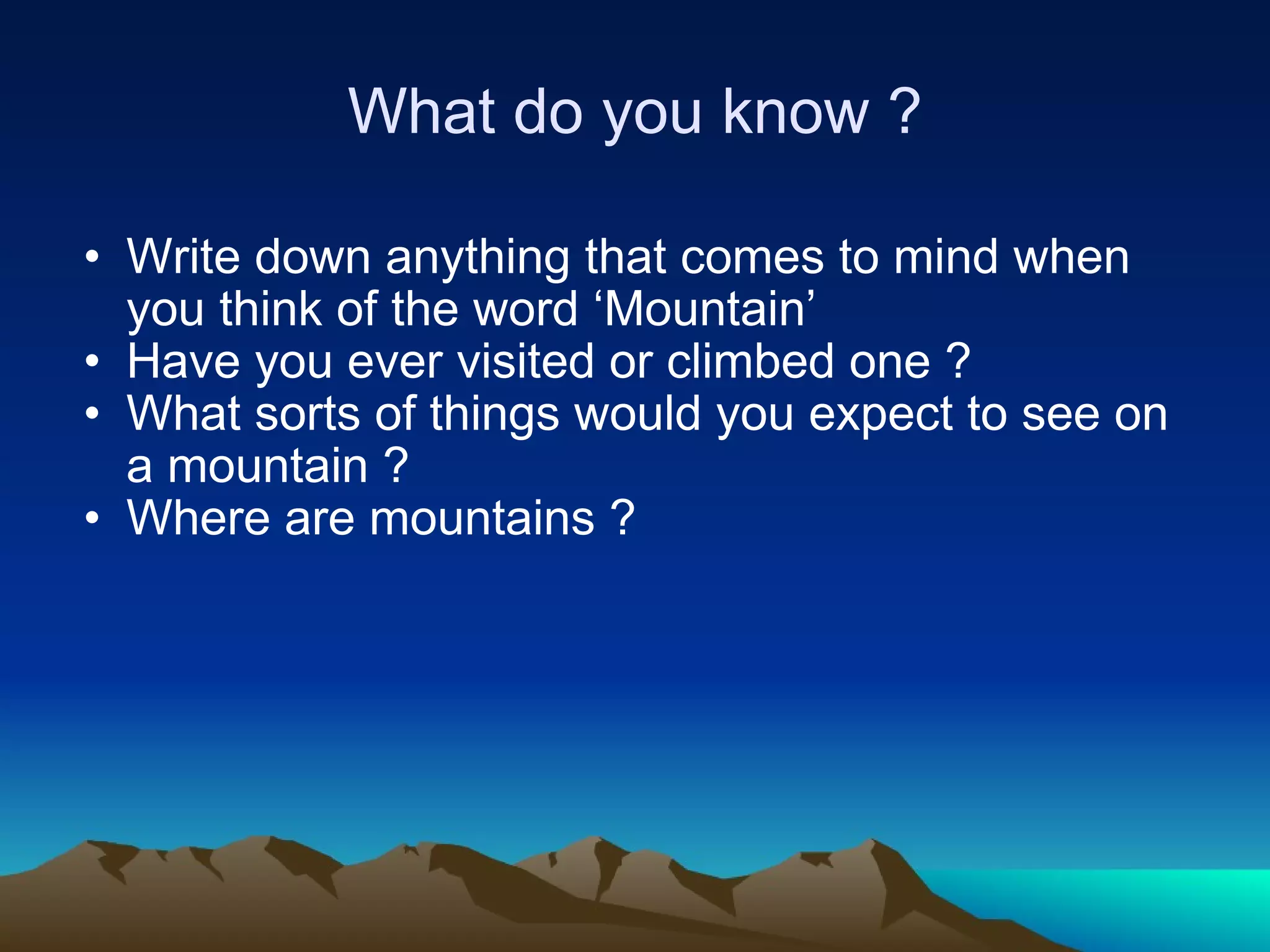 Lesson 12 mountains_powerpoint | PPT