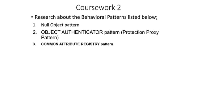 Lesson12 other behavioural patterns | PPT