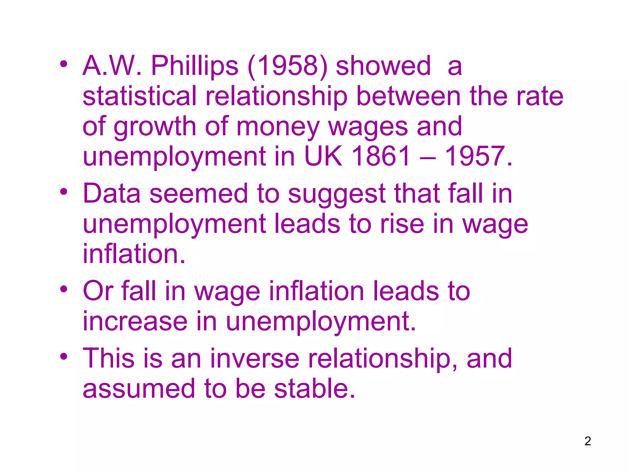 Phillips curve hypothesis | PPT