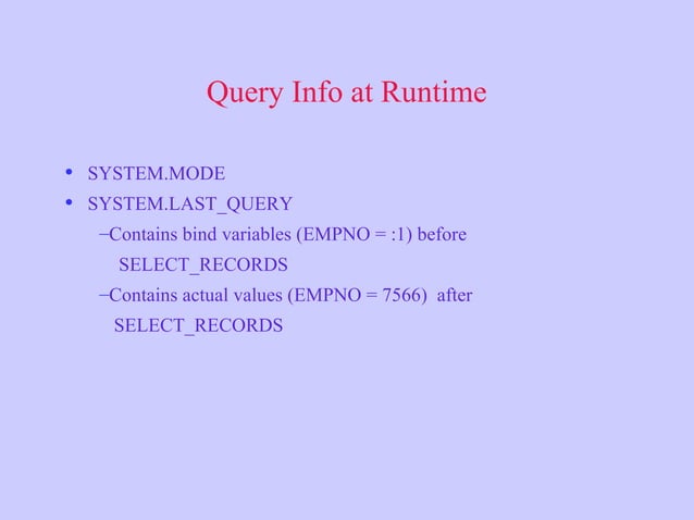 Oracle Forms : Query Triggers | PPT