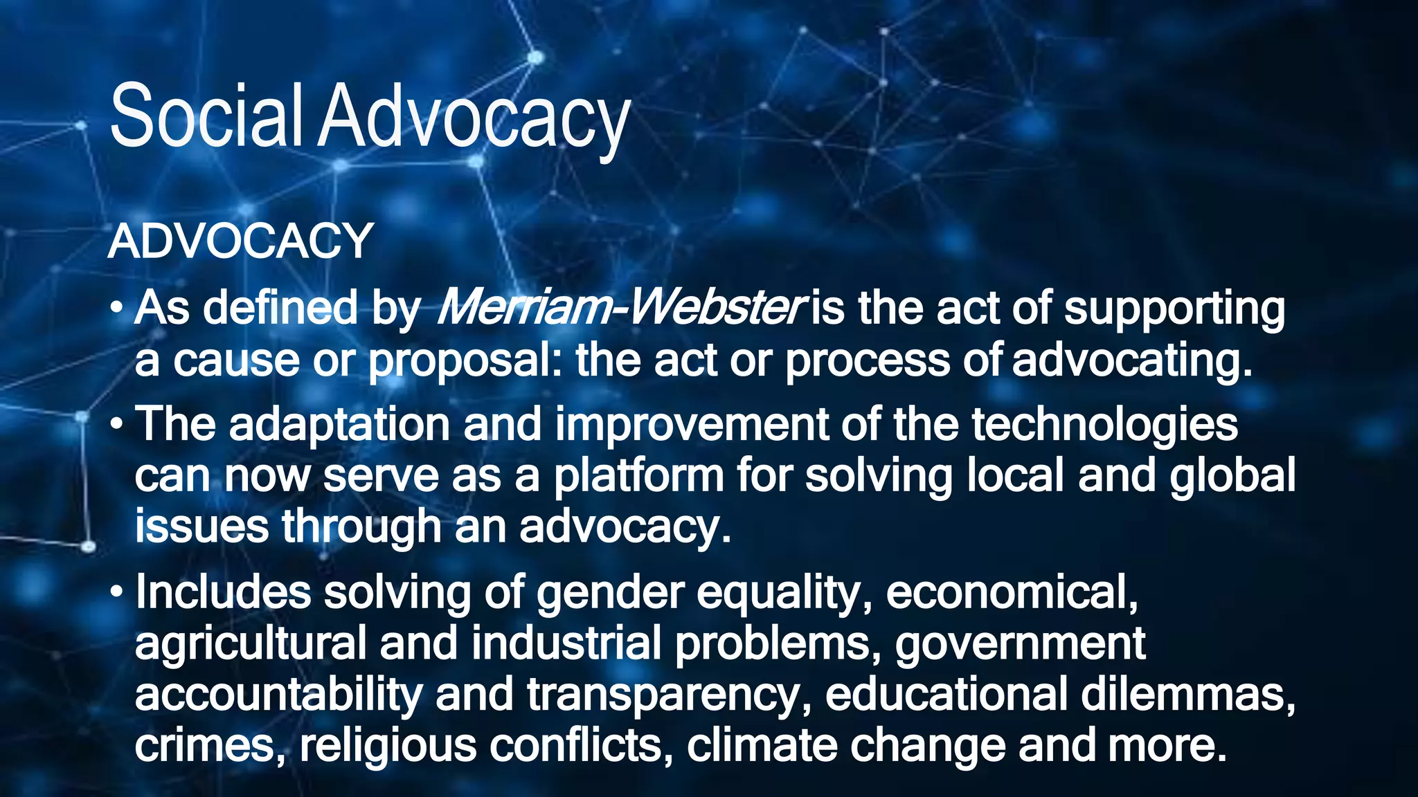 lesson 12 research content for social advocacy in developing an ICT ...