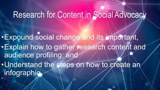 lesson 12 research content for social advocacy in developing an ICT ...