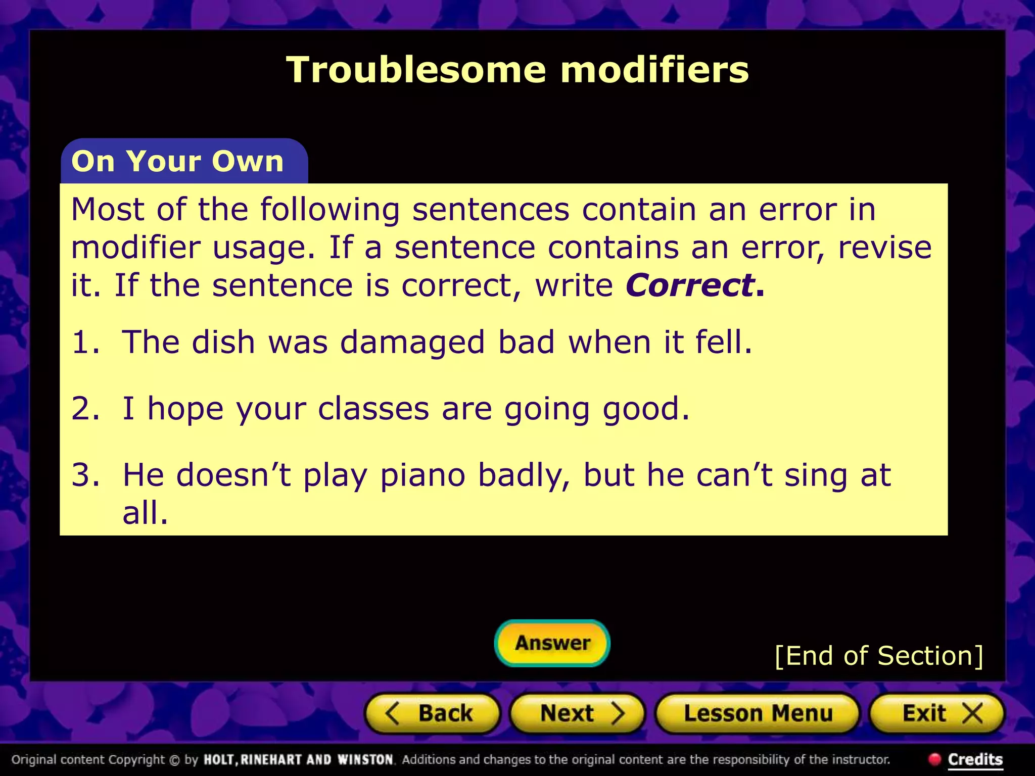 Lesson 12 Understanding Modifiers.ppt