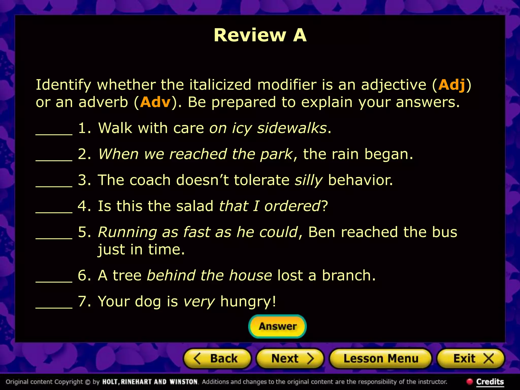 Lesson 12 Understanding Modifiers.ppt
