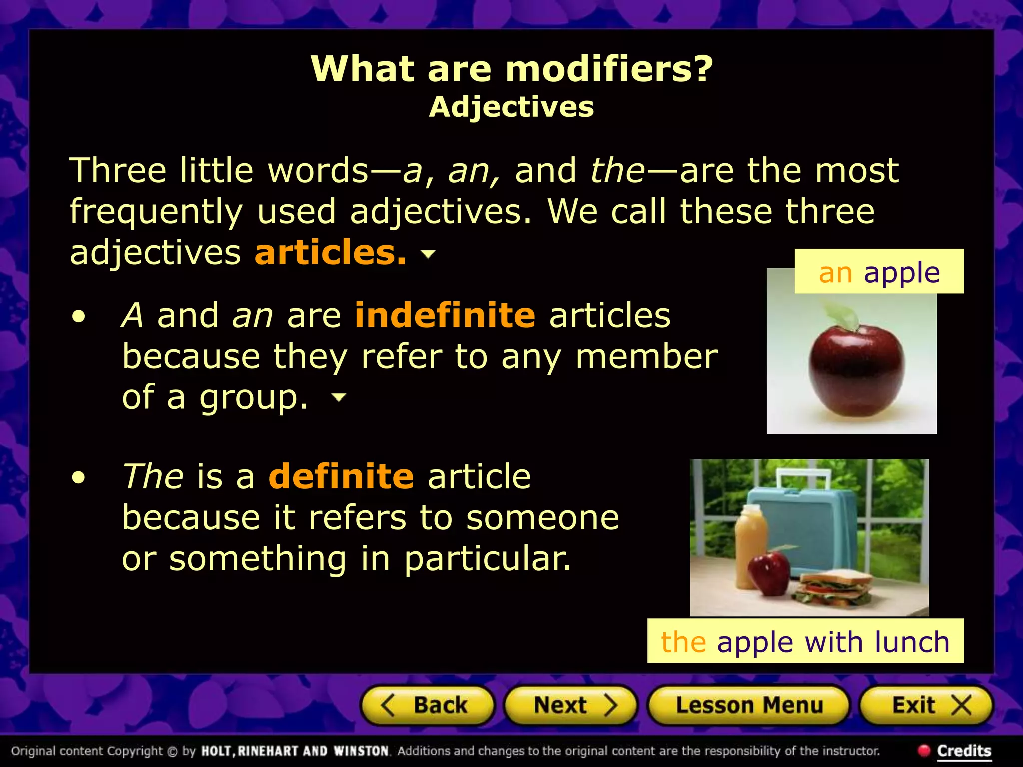 Lesson 12 Understanding Modifiers.ppt