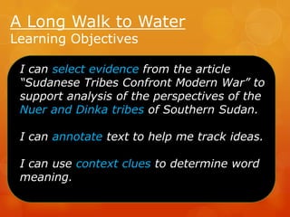 A Long Walk to Water - Lssn 13 | PPTX