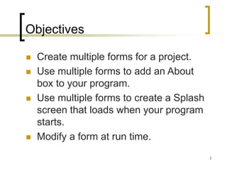 VB Multiple Forms | PPT | Computing | Technology & Computing