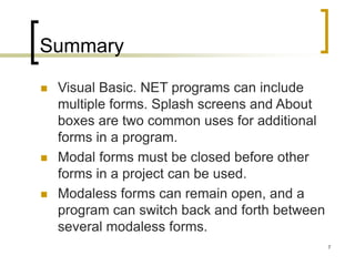VB Multiple Forms | PPT | Computing | Technology & Computing