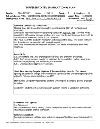 Literacy Lesson | DOCX