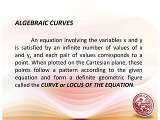 Lesson 13 algebraic curves | PPT