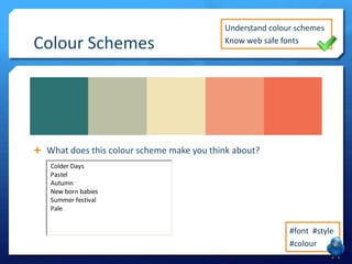 LO2 - Lesson 13 - Colours & Fonts | PPTX | Web Development | Internet