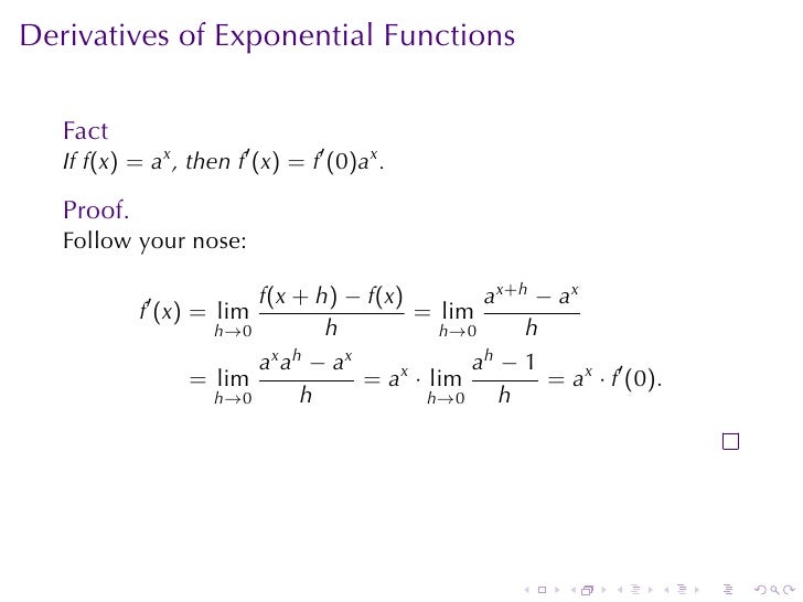 Lesson 13: Derivatives of Logarithmic and Exponential Functions Lesson 13: Derivatives of Logarithmic and Exponential Functions