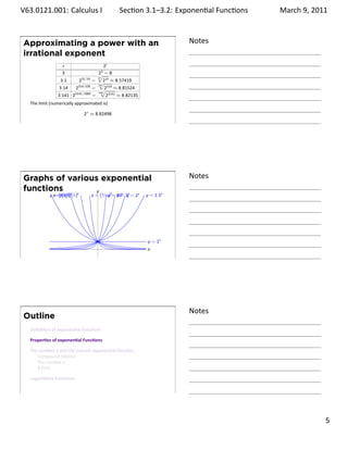 Lesson 13: Exponential and Logarithmic Functions (handout) | PDF
