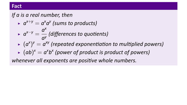 Lesson 13: Exponential and Logarithmic Functions (slides) | PDF