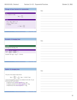 Lesson 13: Exponential and Logarithmic Functions (Section 021 handout ...