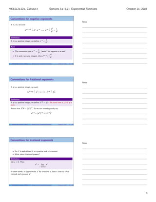 Lesson 13: Exponential and Logarithmic Functions (Section 021 handout) | PDF