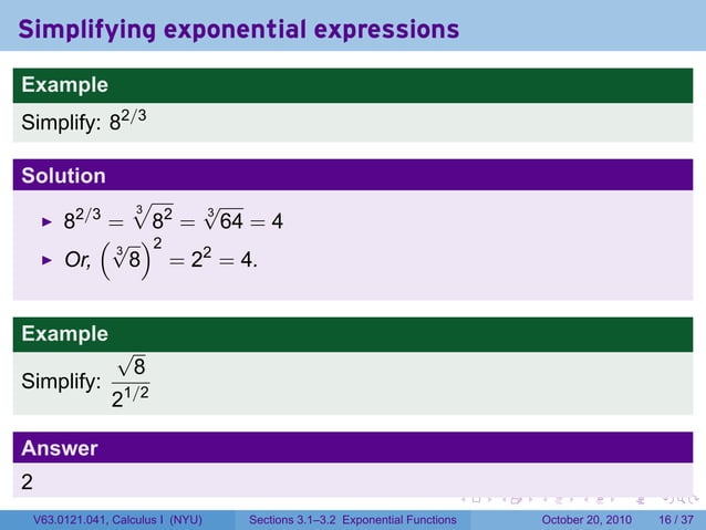 Lesson 13: Exponential and Logarithmic Functions (Section 041 slides) | PPT