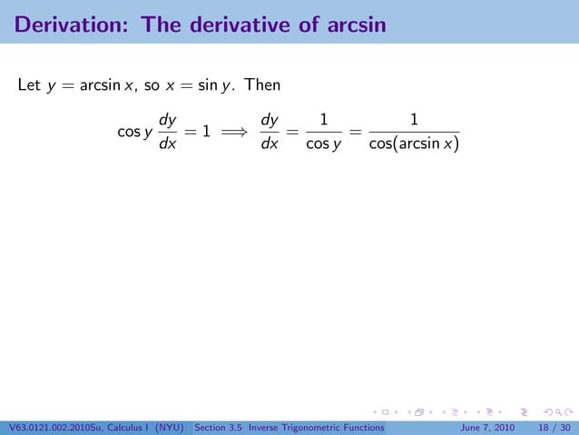 Lesson 16: Inverse Trigonometric Functions | PPT