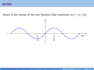 Lesson 16: Inverse Trigonometric Functions | PDF