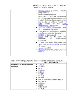 Lesson 13 List Of Operating Systems | DOC