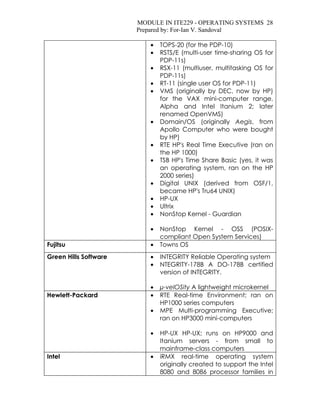 Lesson 13 List Of Operating Systems | DOC