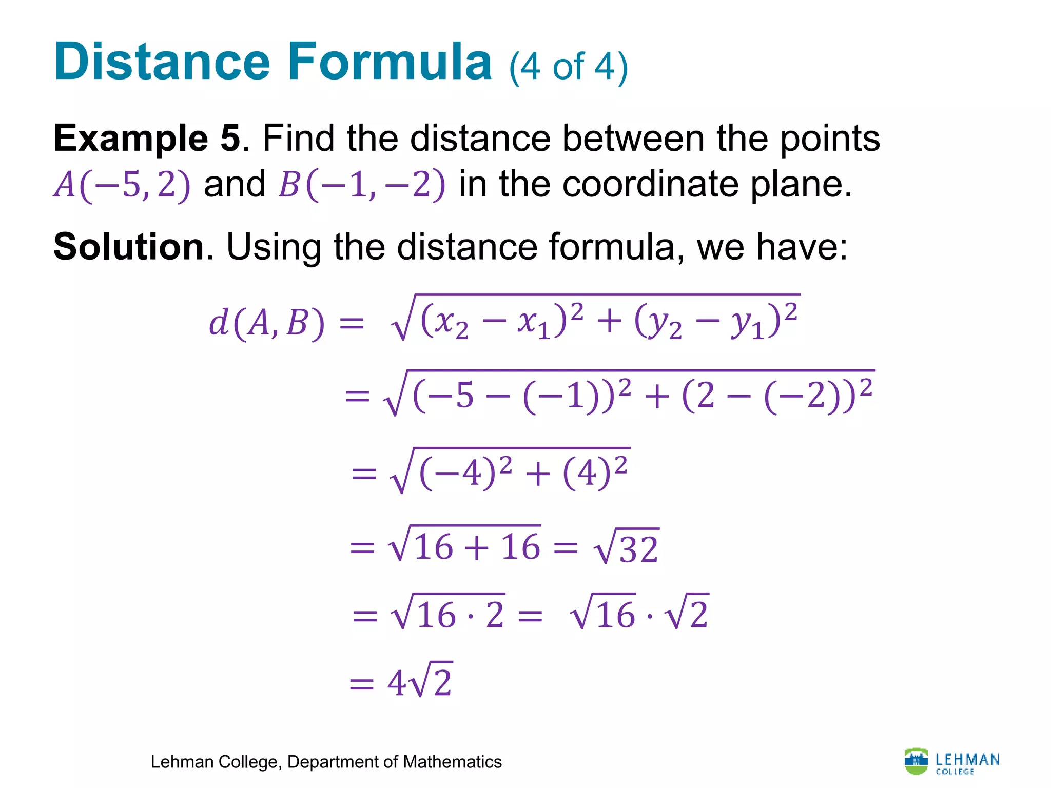 Lesson 13: Midpoint and Distance Formulas | PPTX