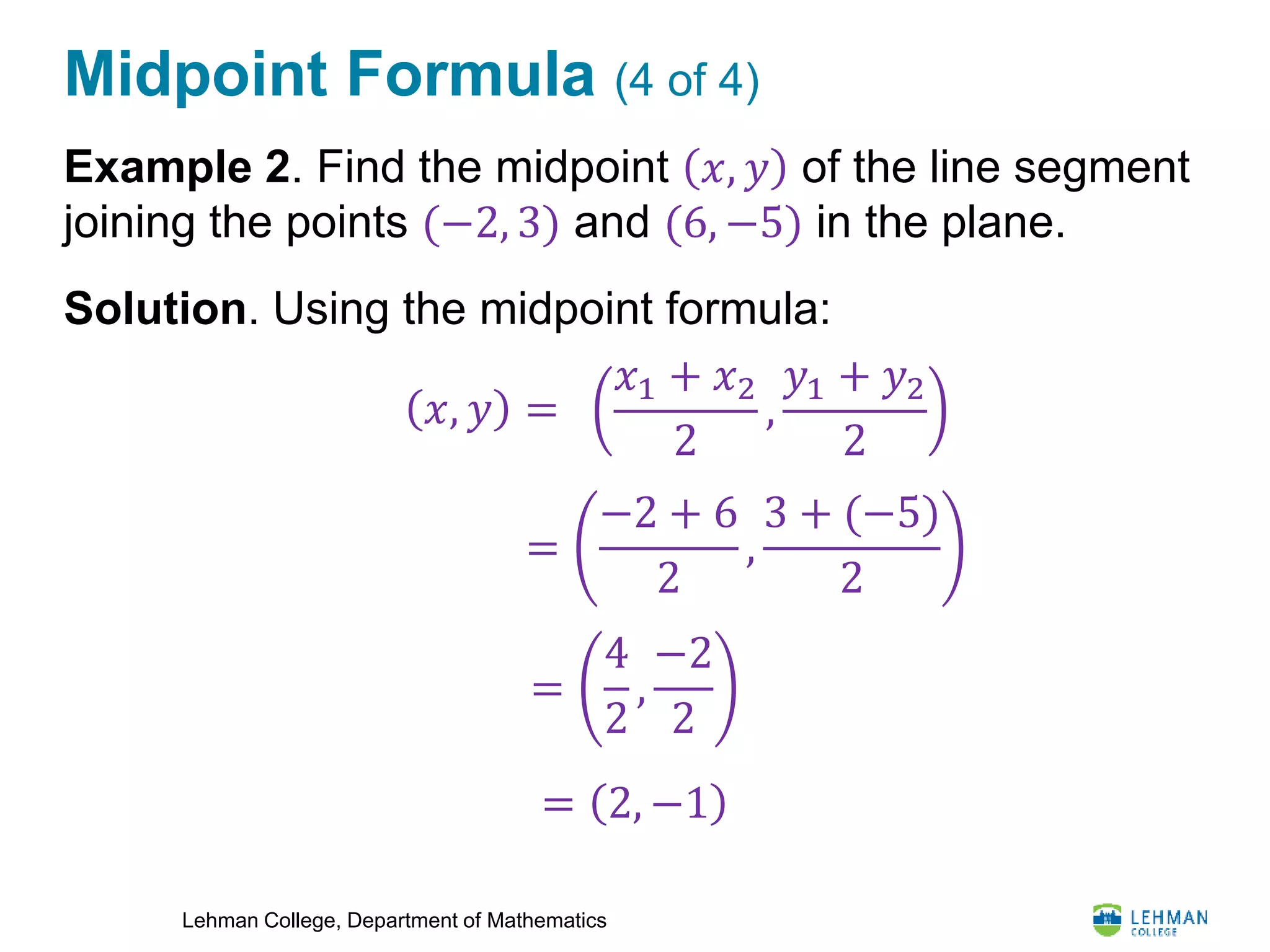 Lesson 13: Midpoint and Distance Formulas | PPTX | Physics | Science