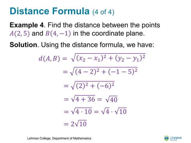 Lesson 13: Midpoint and Distance Formulas | PPTX | Physics | Science