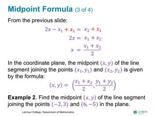 Midpoint Formula Example