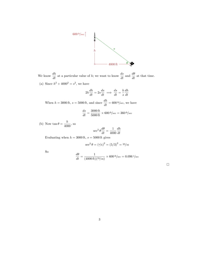 Lesson 13: Related Rates (worksheet solutions) | PDF | Photography ...