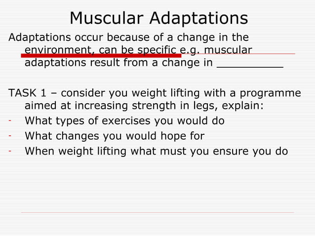 Lesson 13 responses and adaptations of the body systems | PPT