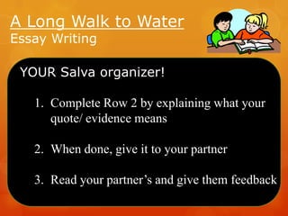A Long Walk to Water Lesson13 unit2 | PPTX