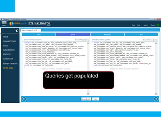 ETL Validator: Table to Table Comparison | PPTX | Databases | Computer Software and Applications