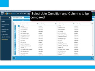 ETL Validator: Table to Table Comparison | PPTX | Databases | Computer Software and Applications